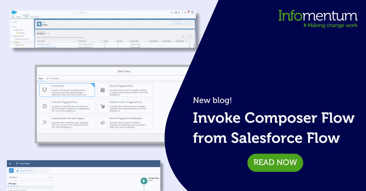 Invoke composer flow from Salesforce Flow